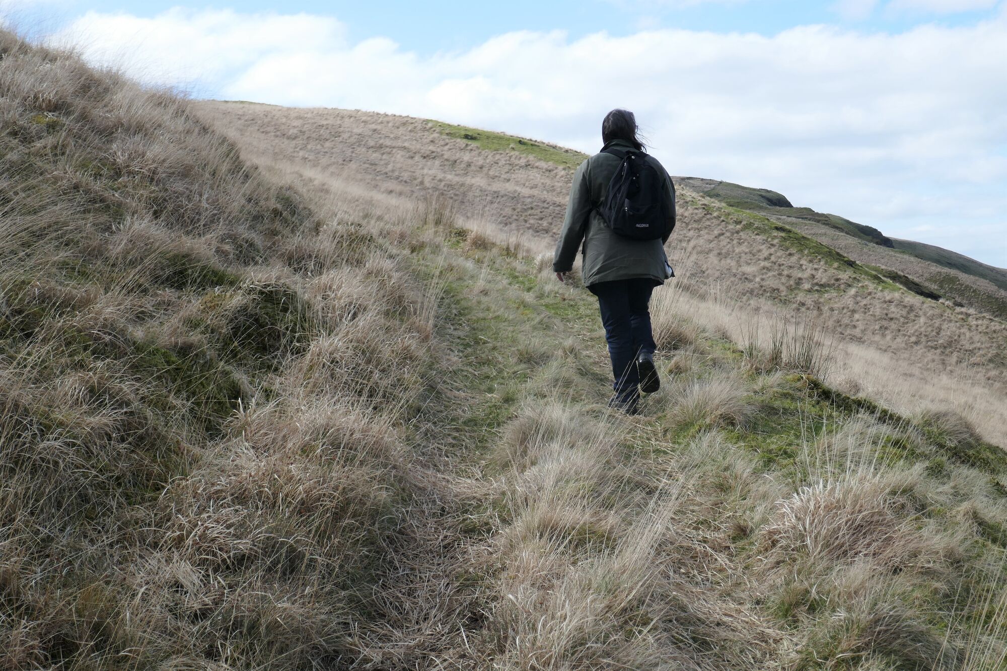 Cwm Cyneiniog, Esgair Goch (455m/1,493 ft), and Pen Craig y Pistyll ...