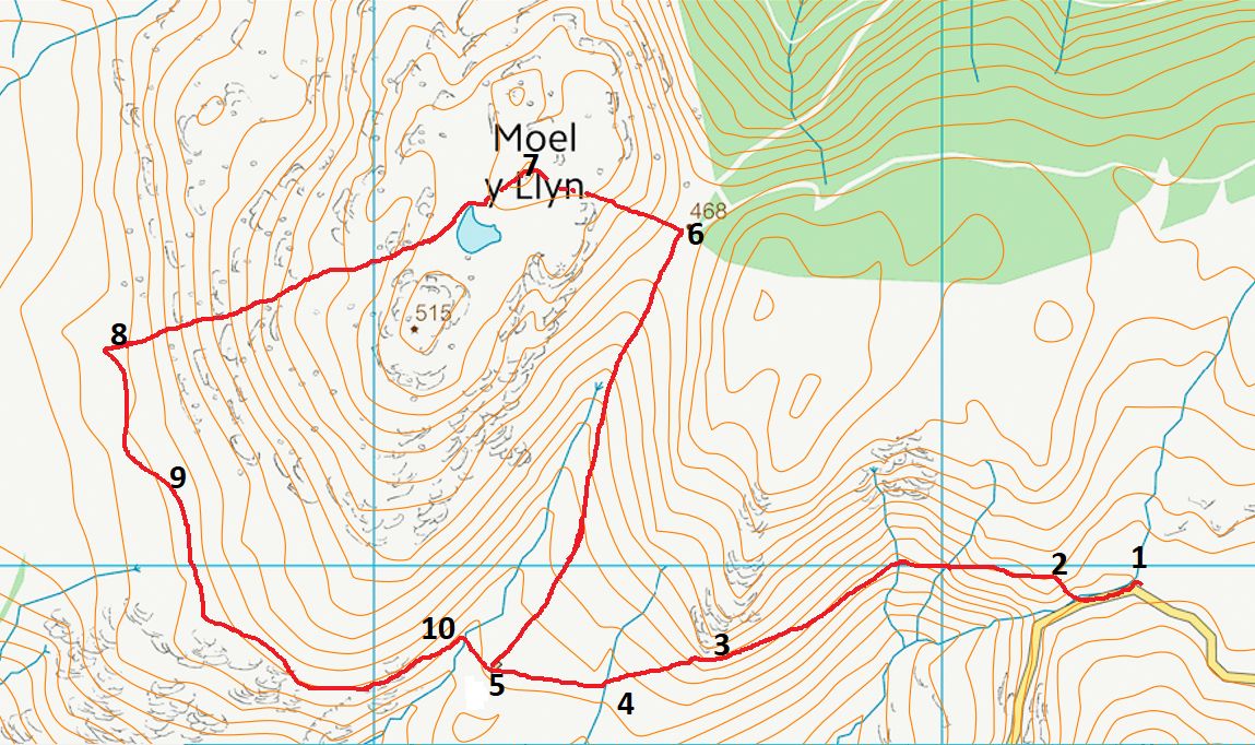 Moel y Llyn map